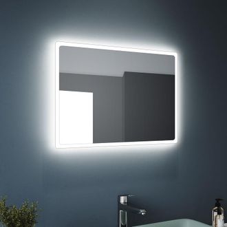 Sonni Badspiegel led Beleuchtung Badezimmerspiegel mit led Beleuchtung Wandspiegel Lichtspiegel 40x60cm Energiesparender IP44 - Sonni