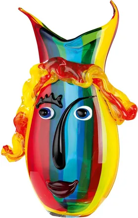 GILDE GLAS art Design Vase - Geschenk für Frauen - handgefertigt H 37 cm 5_Mehrfarbig