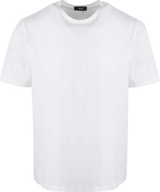 Herno Homme, Tops, Blanc, Taille: 2XL T-Shirt Col Rond en Coton Ss23