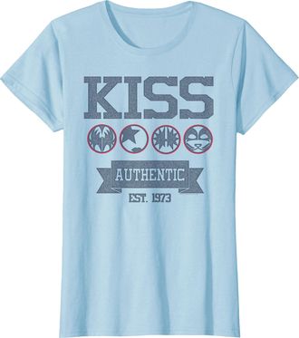 Kiss Damen T-Shirt, Wei&szlig;, S, Halbarm, Klassisch, Crew-Ausschnitt, Small, Regul&auml;r