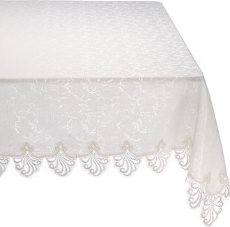 Plauener Spitze 3086E_11_110160 Tischdecke Design Nizza, 11 cm breite Spitze, 110 x 160 cm rechteckig