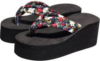 UPKOCH Sandales Compensées Femme à Semelle Épaisse Élégantes Tongs été Mode pour Plage et Intérieur Légères et Confortables Noires