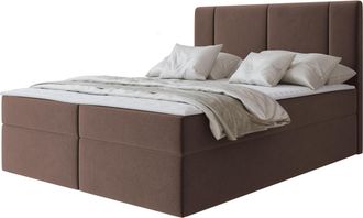 Mirjan24 Boxspringbett Mexon, Doppelbett mit Topper und Matratze, Polsterbett mit 2 Bettk&auml;sten, Bett mit gepolstertes Kopfteil, Continentalbett (Manila 22, 140