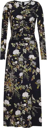 Cara Cara robe longue fronc&eacute;e &agrave; fleurs Maisy - Noir