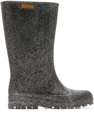 Melissa bottes de pluie Welly &agrave; paillettes - Noir
