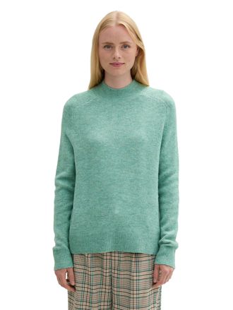 Tom Tailor Damen Cosy Strickpullover mit Rundhals, 36126 - Pacific Teal Melange, XL