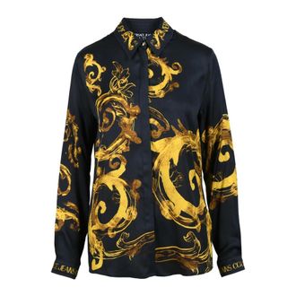 Versace Jeans Couture Elegantes Viskosehemd - - Blouses & Shirts - Damen - Schwarzk - S