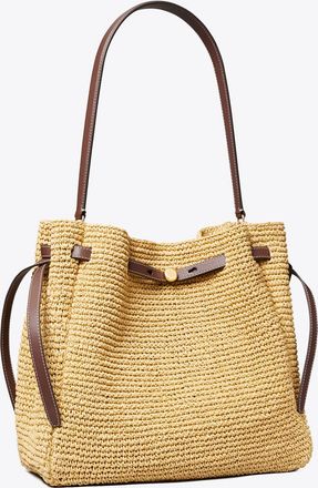 Tory Burch Damen Large Romy Straw Bucket Bag