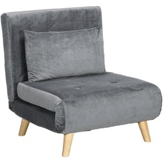 HOMCOM Homcom - 3 in 1 Schlafsessel, Schlafsofa mit Bettfunktion, Lendenkissen, klappbarer Relaxsessel mit Verstellbarer R&uuml;ckenlehne Liegestuhl in