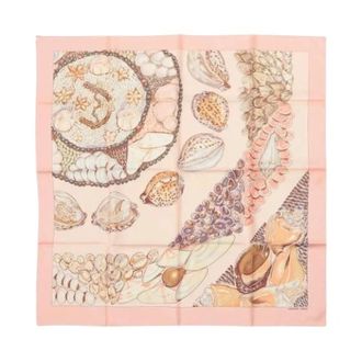 Herm&egrave;s Pre-owned Carr&eacute; 90 Rocaille Shells Seidenschal - - Pre-owned - Damen - Rosa - ONE SIZE