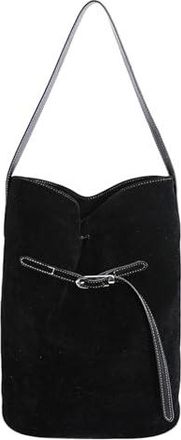 Generic Grand sac &agrave; bandouli&egrave;re en daim synth&eacute;tique vintage pour femme (noir)