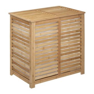 Generic Eazy Living Wäschekorb Margot mit 2 Fächern, Bambus