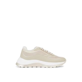 Calvin Klein Schn&uuml;rsneaker Grau Logo Textil - - Shoes - Damen - Beige - 38 EU