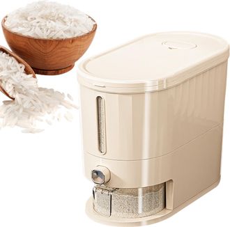 Generic Reisk&uuml;hlschrank, Reisspender,Mehlreis Beh&auml;lter staubdicht mit versiegeltem Deckel | Multifunktionale Lebensmittelaufbewahrungskiste, Knopfdruck Typ Ho