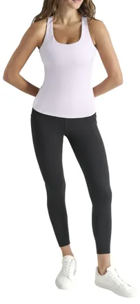 DKNY Womens Balance Compression Racerback Tank W/Built IN Bra, Orchid,XS