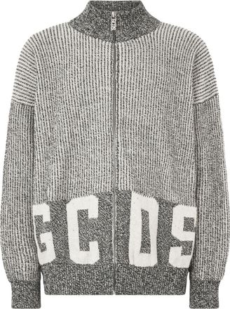 GCDS Cardigan mit Logo - Grau