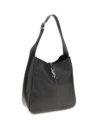 Saint Laurent Womens Le 5 &Agrave; 7 Large Shoulder Bag Nero Calf Leather Bos Taurus