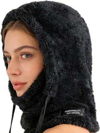 Generic Bonnet dhiver pour femme | Bonnet en velours avec cache-cou, chapeau de neige pour femme avec masque facial | Pour temps froid, ext&eacute;rieur, snowboard, 
