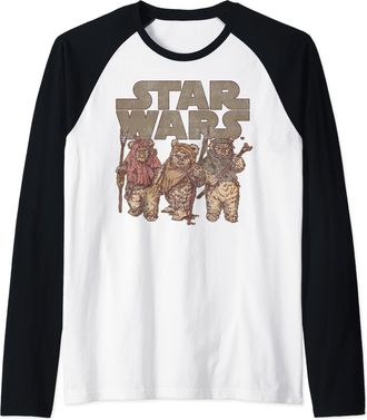 Star Wars Ewok Group Shot Logo Raglan