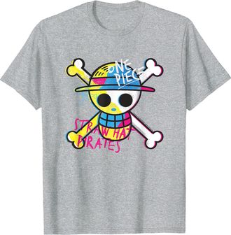 OnePiece Strohhut Piraten Farbe Logo Monkey D Luffy T-Shirt