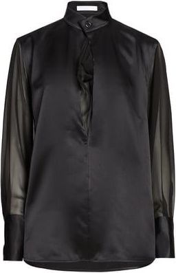 Helmut Lang Blouse d&eacute;contract&eacute;e &agrave; col b&eacute;nitier en soie