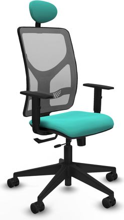 Piqueras y Crespo PC-Schreibtischstuhl mit 1D-Armen, h&ouml;henverstellbare Lendenwirbelst&uuml;tze und festes Kopfteil, ausgestattet mit Syncro/Traslack und Schneideschaum, Grau