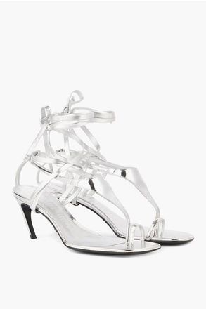 The Attico Zehentrenner aus Lam&eacute;-Leder NOVA mit 7 cm Kn&ouml;chelriemen Gr&ouml;&szlig;e 36,5