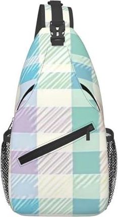 Generic Sac &agrave; dos &agrave; bandouli&egrave;re &agrave; rayures &agrave; carreaux bleus et jaunes - Sac &agrave; dos de voyage pour homme - Sac &agrave; dos de randonn&eacute;e