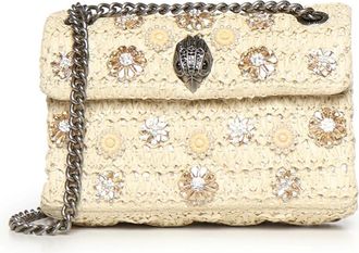 Kurt Geiger Femme, Sacs, Beige, Taille: ONE Size Raffia Mini Kensington