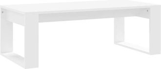 Les Tendances Table basse blanc 102x50x35 bois ding&eacute;nierie
