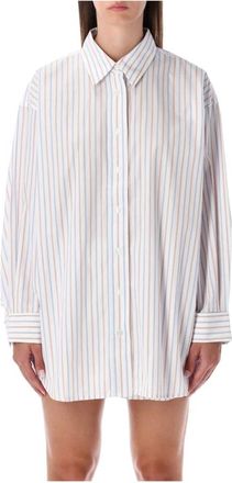 Remain Femme, Chemises, Blanc, Taille: 38 FR Chemise Oversize à Rayures Multicolores