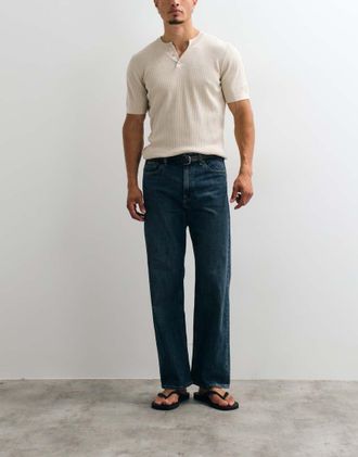 Jack & Jones Ted Relaxed Straight Jeans in Mittelblau