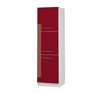 Vicco Meuble pour Four Fame-Line, Rouge Bordeaux Haute Brillance/Blanc, 60 cm