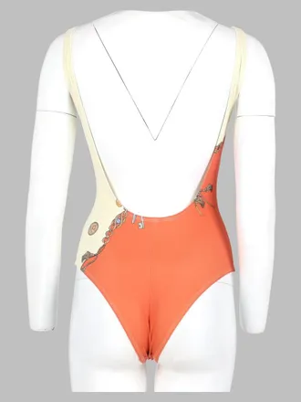Versace Printed One-Piece Swimsuit - Orange