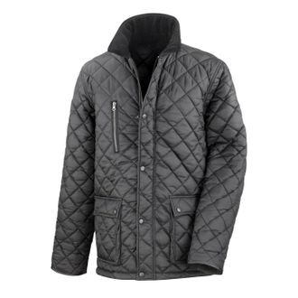 Result Cheltenham Herren Steppjacke mit Fleece-Innenfutter, wasserabweisend, Winddicht (2XL) (Schwarz)