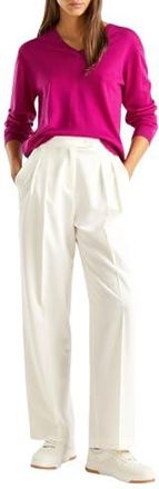 Benetton Pantalone 4OIGDF077, Bianco, 38 Femme