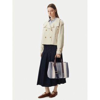 Tommy Hilfiger Handtasche Tommy Hilfiger Th City Satchel Jacquard AW0AW18733 Blau