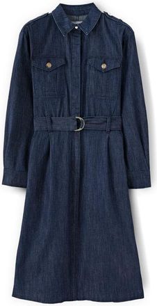 Motivi Femme, Robes, Bleu, Taille: 34 FR Robe chemise en denim avec ceinture