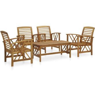 vidaXL Vidaxl - Salon de jardin 5 pcs Bois dacacia massif
