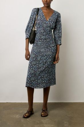 Gerard Darel Robe midi imprim&eacute;e - ESTELLE - Marine