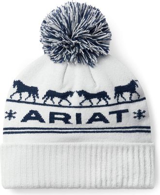 Ariat Womens Apres Ski Beanie Hat in Off White, Size OS, by Ariat