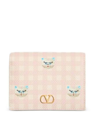 Valentino Garavani Gemustertes VLogo Signature Portemonnaie - Rosa