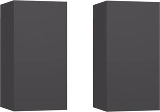 vidaXL Vidaxl - TV-Schränke 2 Stk. Grau 30,5x30x60 cm Holzwerkstoff