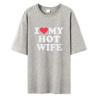 Generic 2026 T-shirt graphique pour la Saint-Valentin pour hommes avec imprim&eacute; amusant, gris, XXL