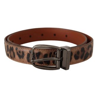 Dolce & Gabbana Leoparden gepr&auml;gter Lederg&uuml;rtel - - Accessories - Damen - Braun - ONE SIZE