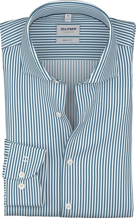 Olymp Businesshemd OLYMP Level 5, Herren, Gr. 39, Verl&auml;ngerter Arm, blau (royal), Web, Obermaterial: 100% Baumwolle, gestreift, normal, 2-Knopf-Manschette v