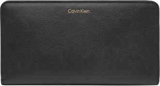 Calvin Klein Geldb&ouml;rse Calvin Klein Foil Logo Passport Longfold LV04F1205G Schwarz