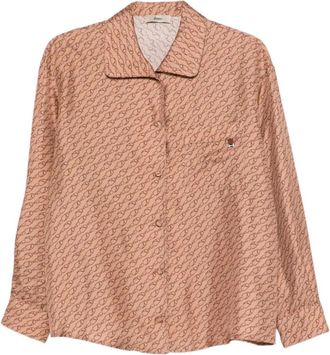 Herno Femme, Blouses et Chemises, Brun, Taille: 38 FR Camicia in seta a fantasia Taschino sul petto