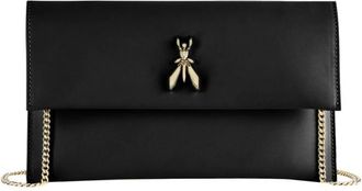 Patrizia Pepe Femme, Sacs, Noir, Taille: ONE Size Chic pochette en cuir avec bandouli&egrave;re cha&icirc;ne