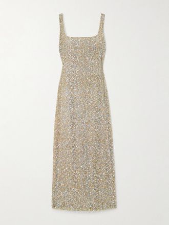 Costarellos Harper Maxikleid Aus T&uuml;ll Mit Pailletten - Gold